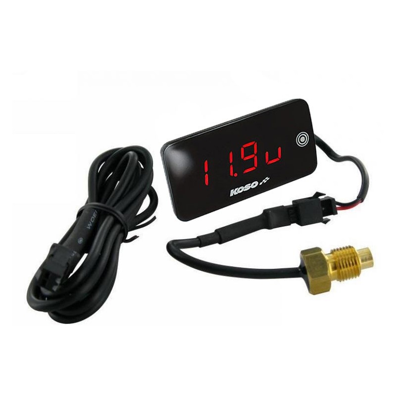 Volt meter KOSO SLIM STYLE red